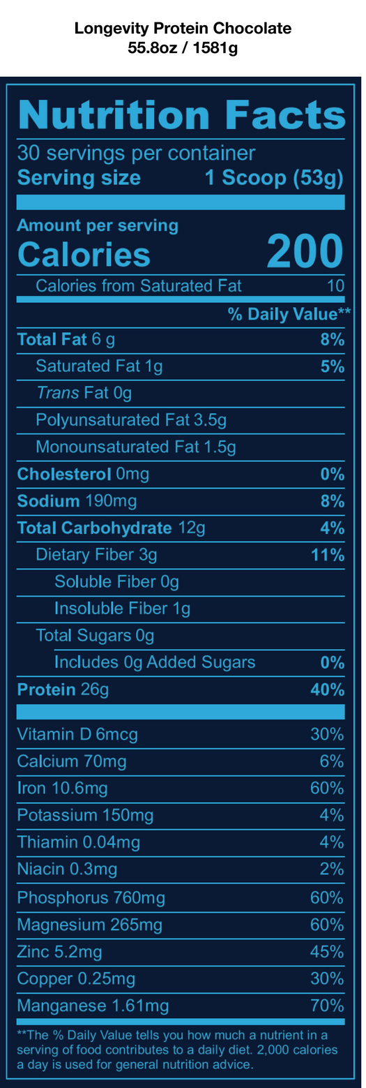 Longevity Protein - Chocolate – Blueprint Bryan Johnson